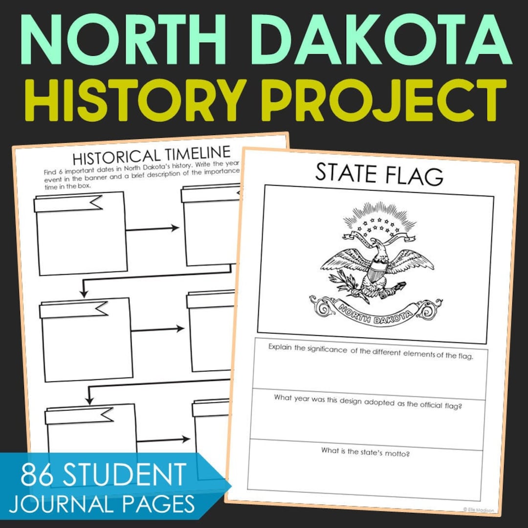 NORTH DAKOTA State History Project Social Studies Middle - Etsy