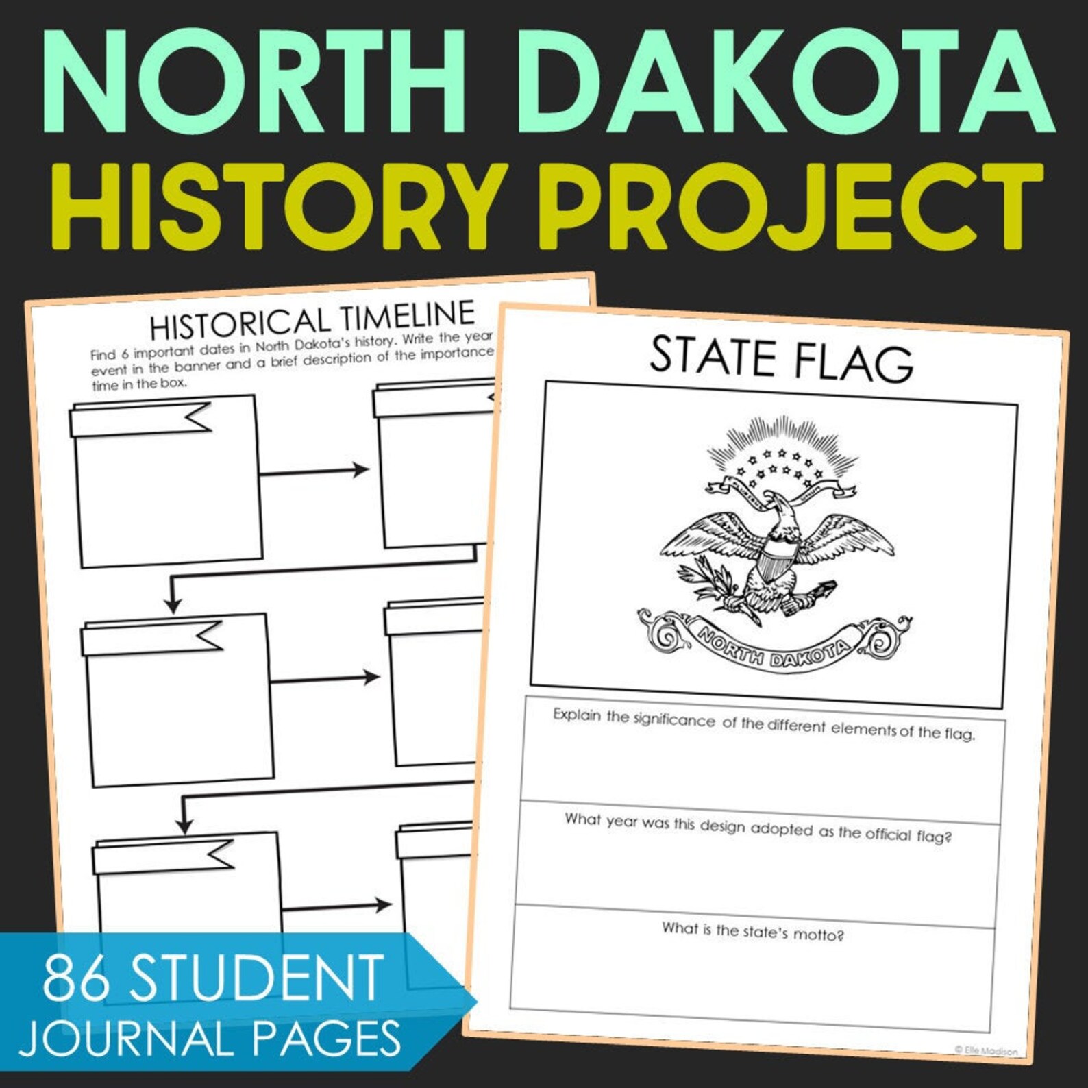 NORTH DAKOTA State History Project Social Studies Middle - Etsy