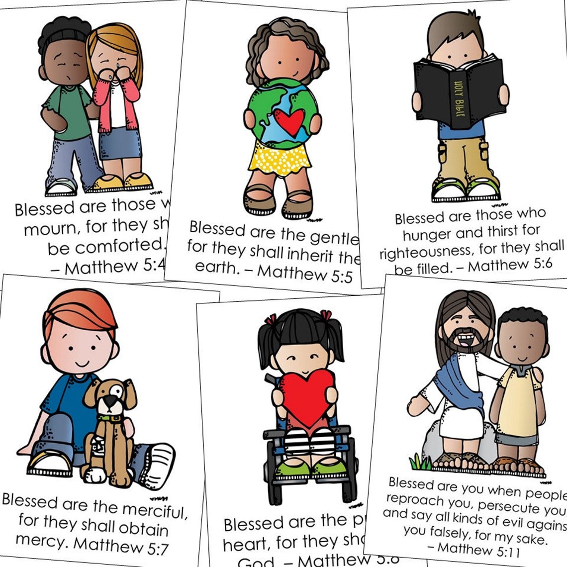 THE BEATITUDES Bible Story Activity Posters Christian - Etsy