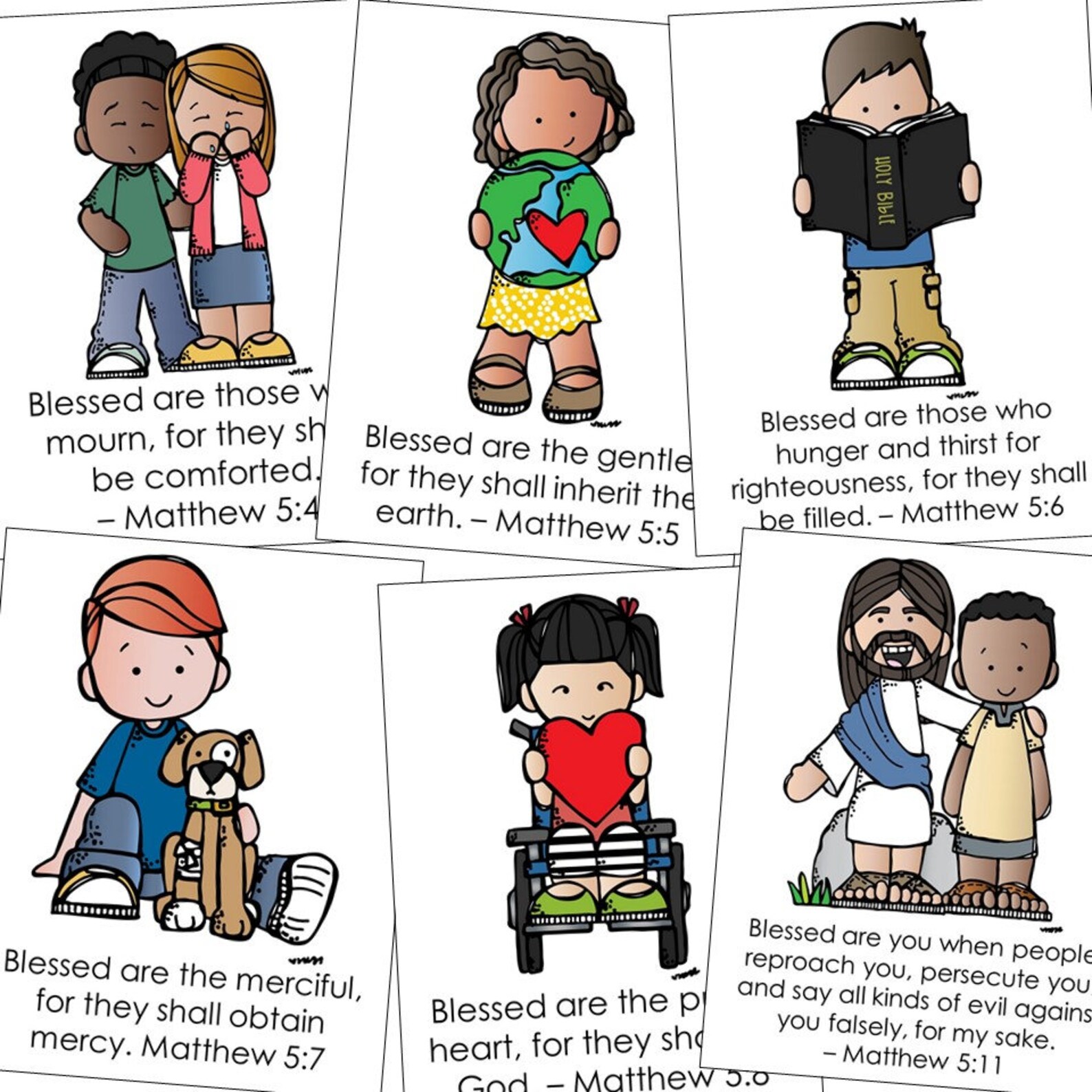 THE BEATITUDES Bible Story Activity Posters Christian - Etsy