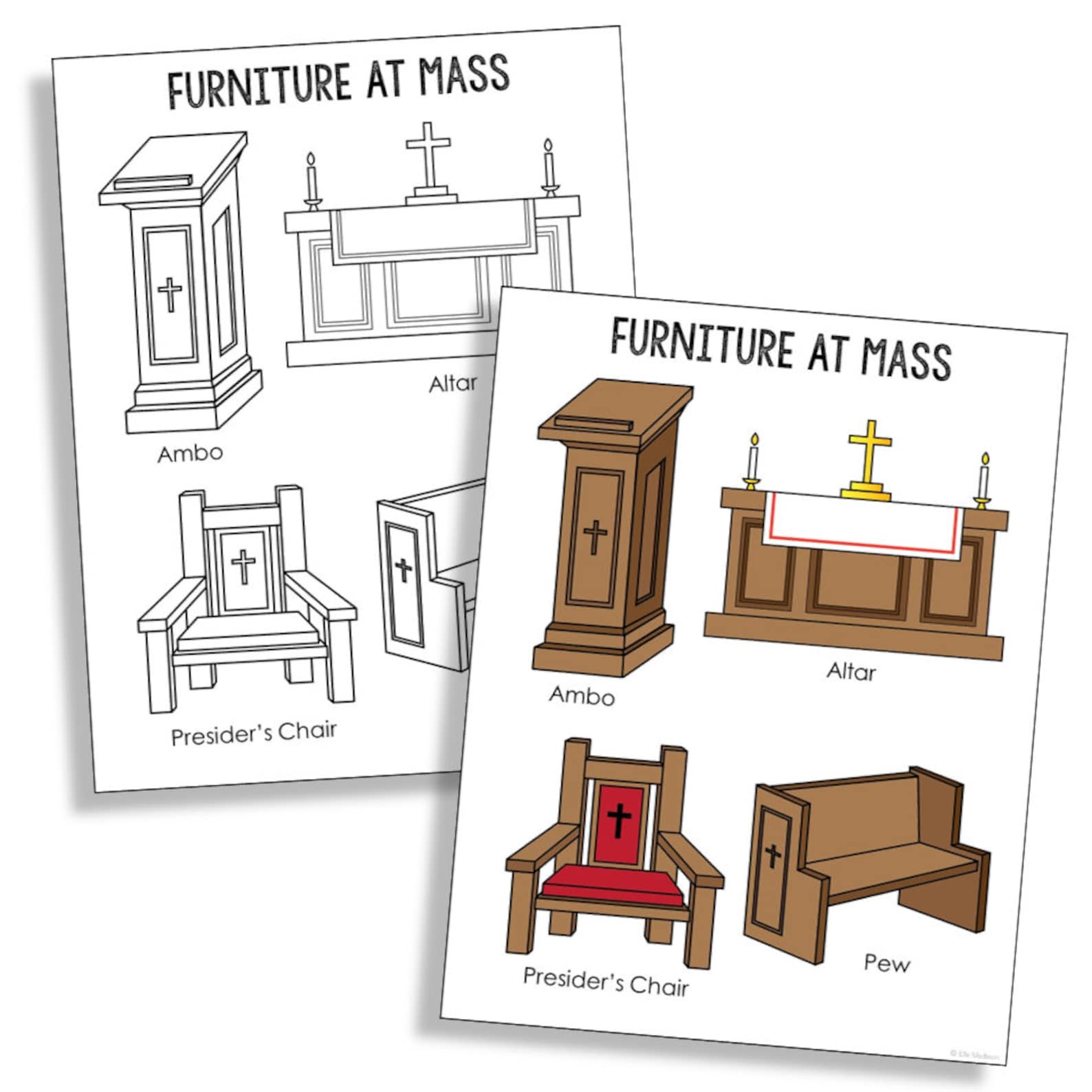 CATHOLIC MASS for Kids Coloring Pages Activity CCD Catechism Class ...