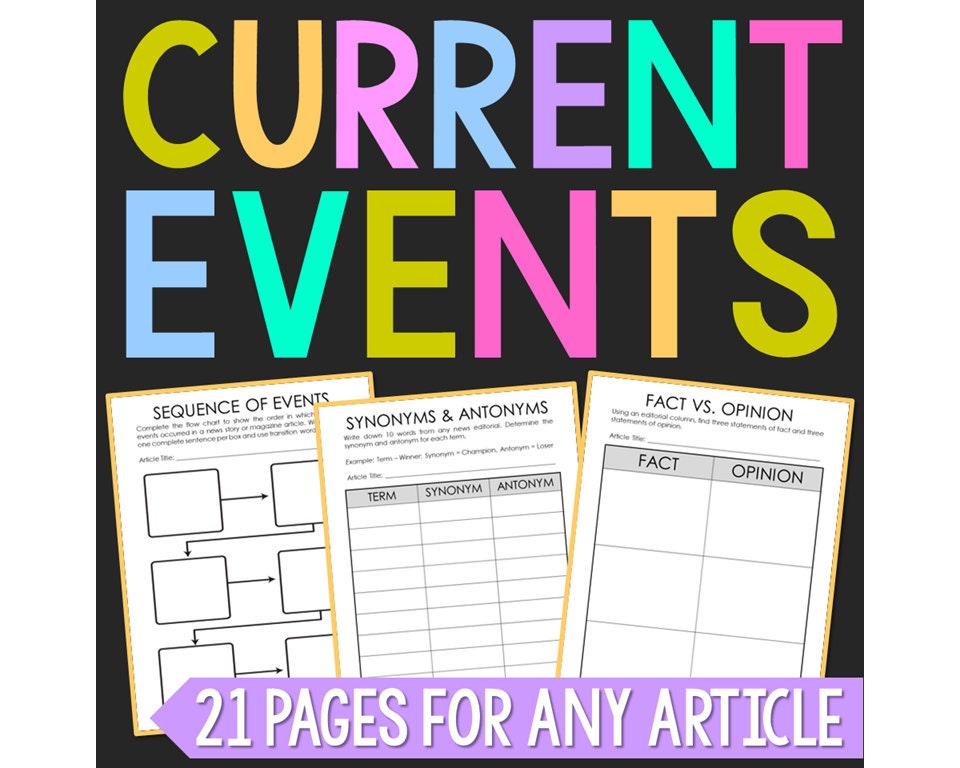 Current Event Template For Middle School