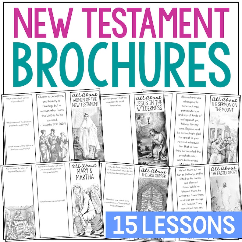 Teen Bible Lessons Bundle | Homeschool and Church Printable Worksheets ...