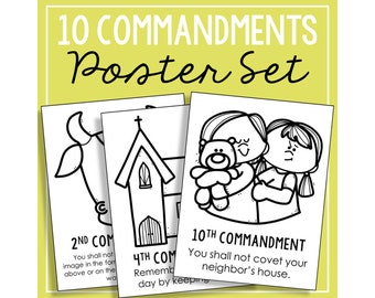 Ten Commandments for Kids Bible Story Posters | Christian Homeschool ...