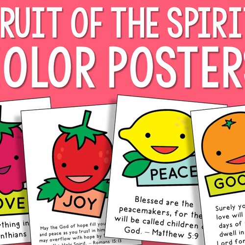 FRUITS of the SPIRIT Bible Story Activity Posters Christian - Etsy