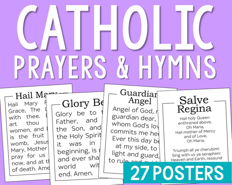 CATHOLIC PRAYERS and Church Hymns for Kids Bulletin Board - Etsy