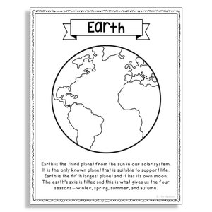 SOLAR SYSTEM Planets Coloring Pages Activity | Science Printables ...