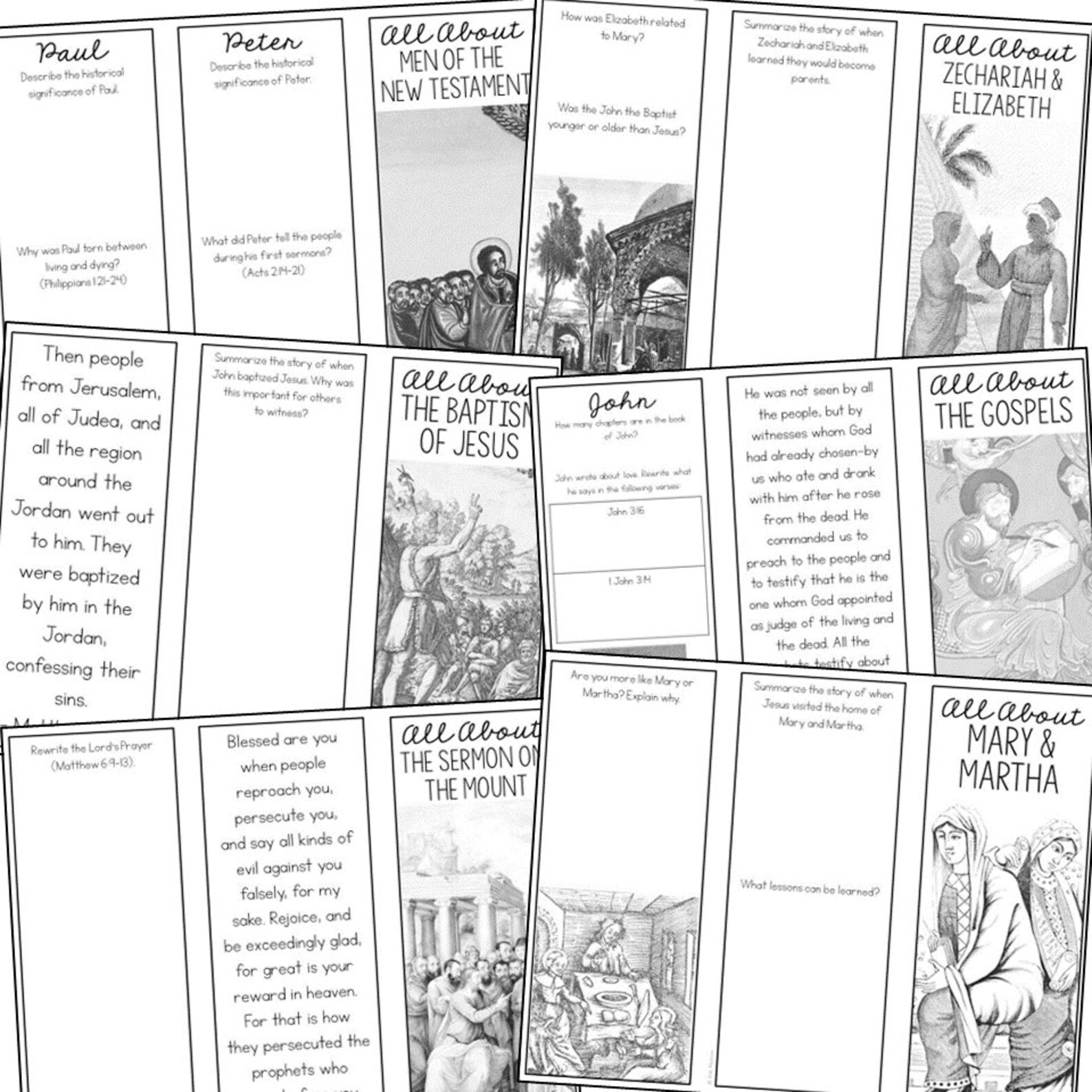 NEW TESTAMENT Bible Study Activity Christian Catholic - Etsy