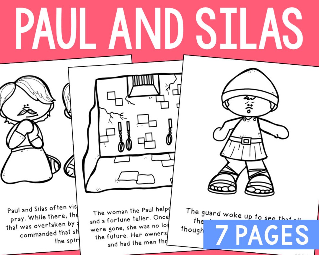 PAUL AND SILAS Bible Story Activity Posters Christian - Etsy