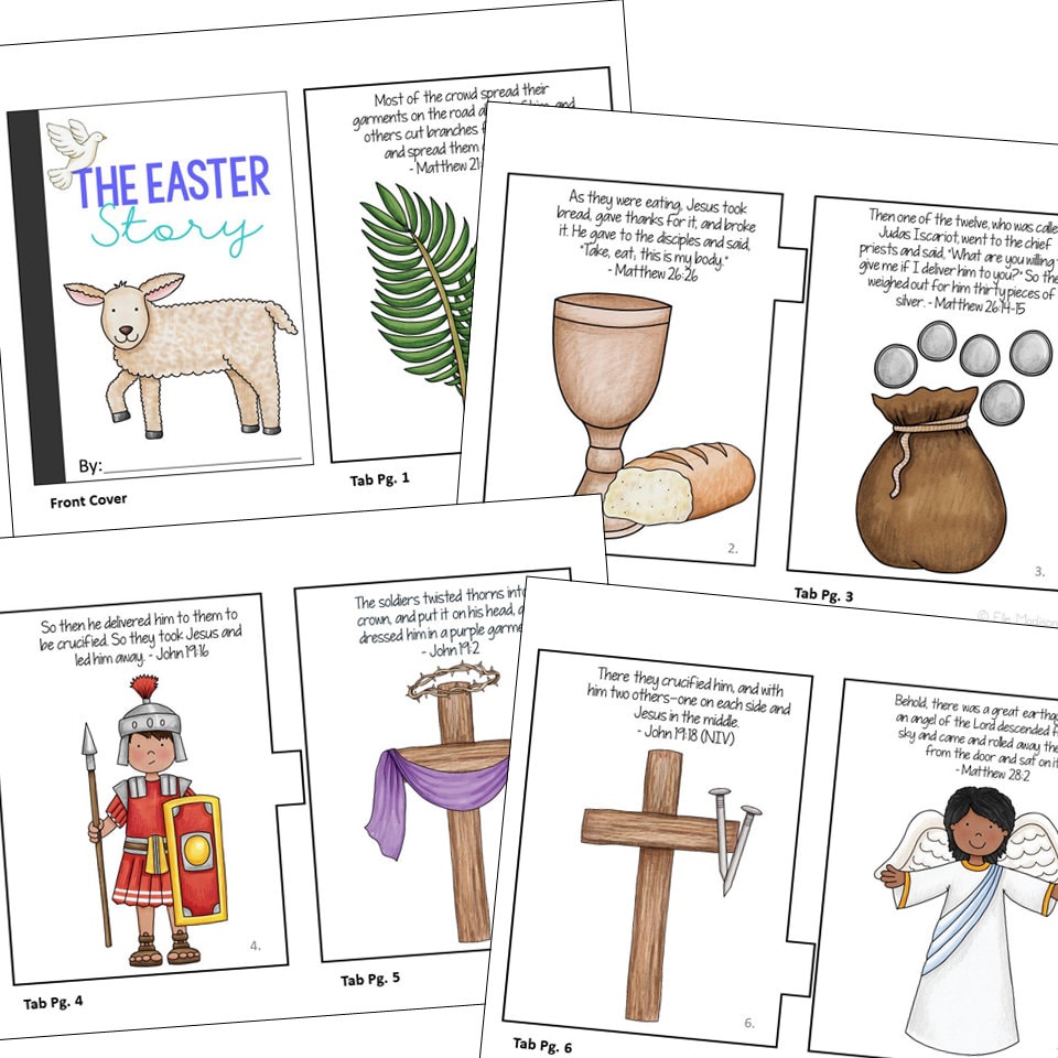 Easter Story for Kids Mini Book | Holy Week Lent Coloring Pages ...