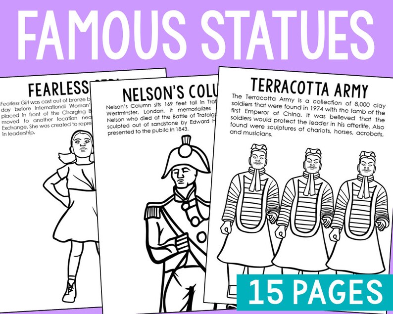 FAMOUS STATUES World Landmarks Social Studies Printables - Etsy
