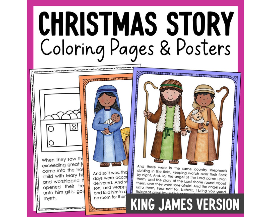 CHRISTMAS STORY Coloring Page Activity King James Version KJV ...