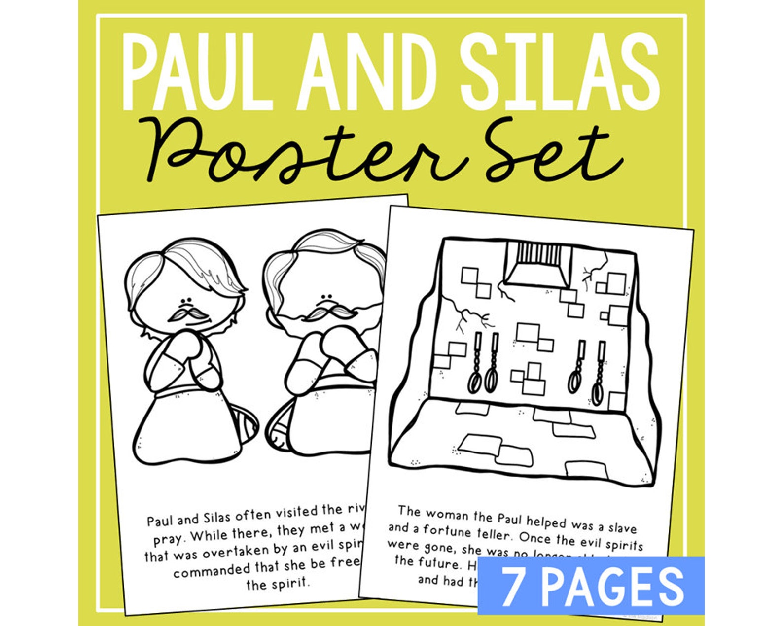 PAUL AND SILAS Bible Story Activity Posters | Christian Homeschool ...