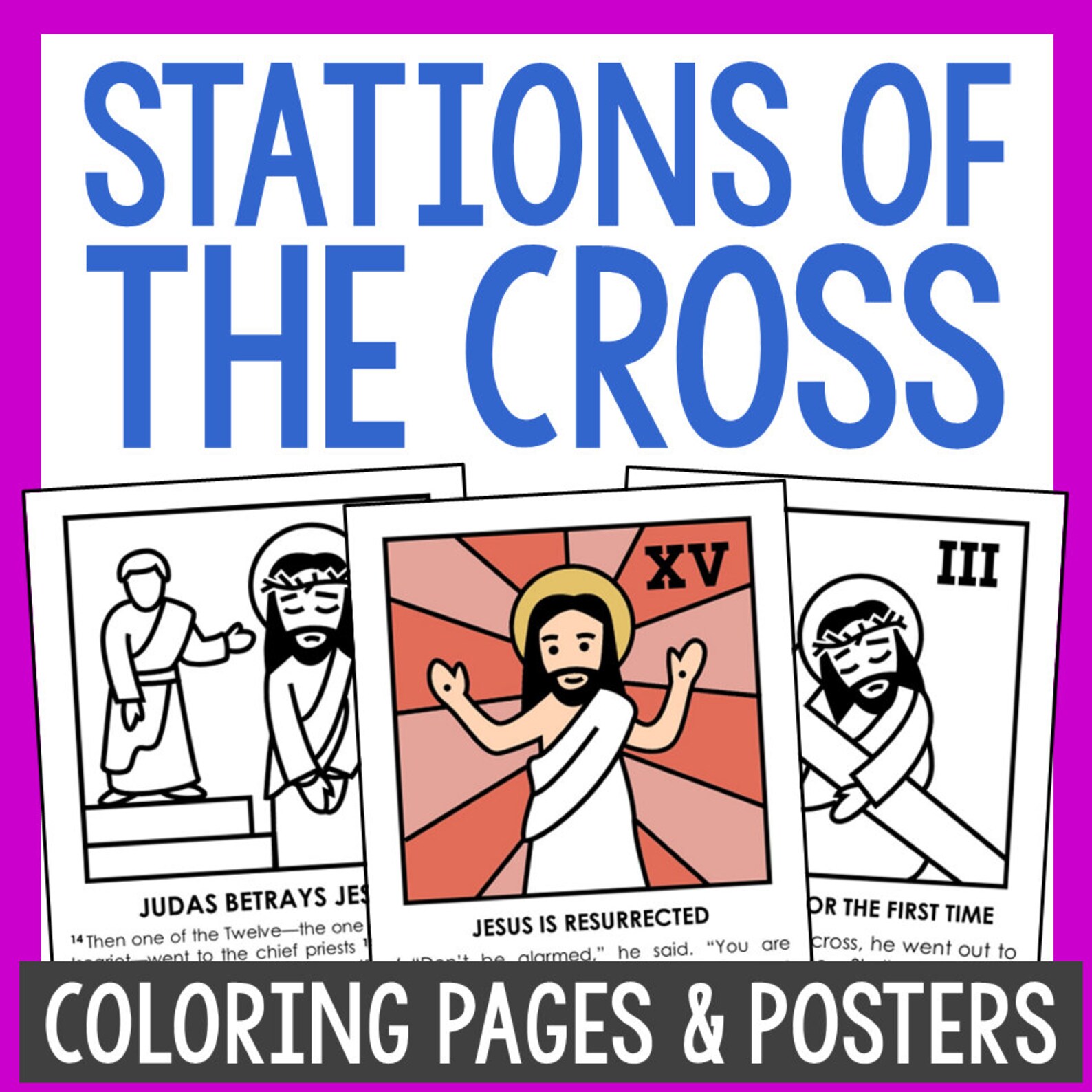 LENT and EASTER BUNDLE Coloring Pages Posters Catholic - Etsy Canada