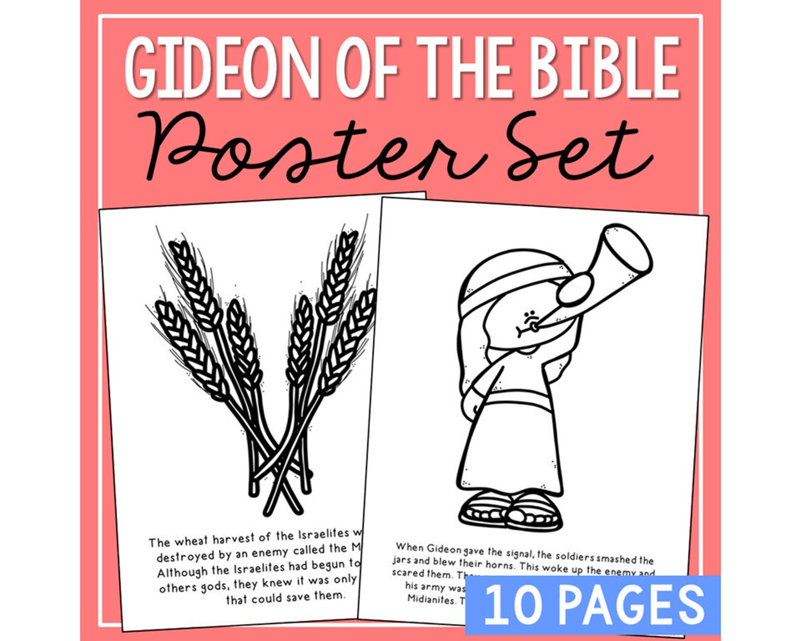 GIDEON Bible Story Activity Posters | Christian Homeschool Printable ...