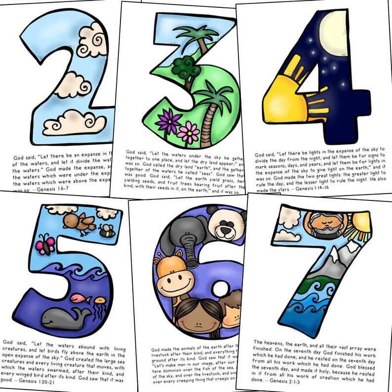 Days of Creation Posters for Kids: Bible Story Activity Christian ...