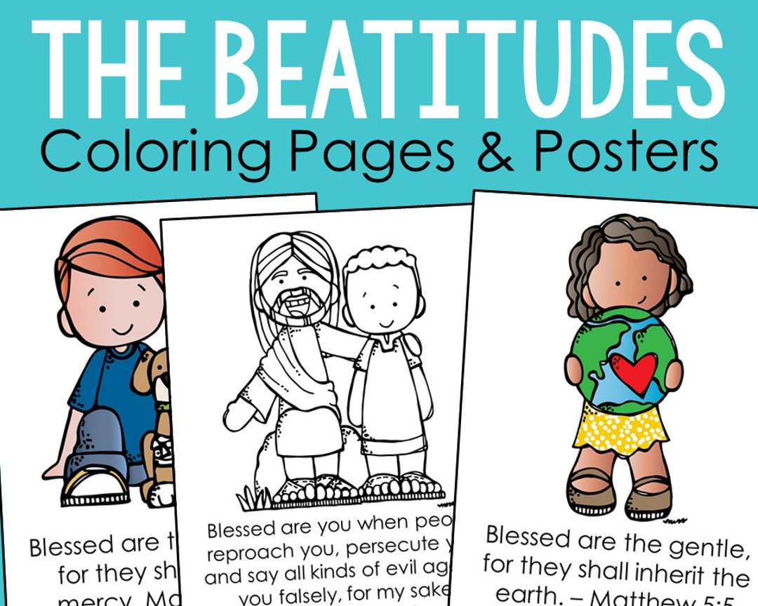 THE BEATITUDES Bible Story Activity Posters Christian - Etsy