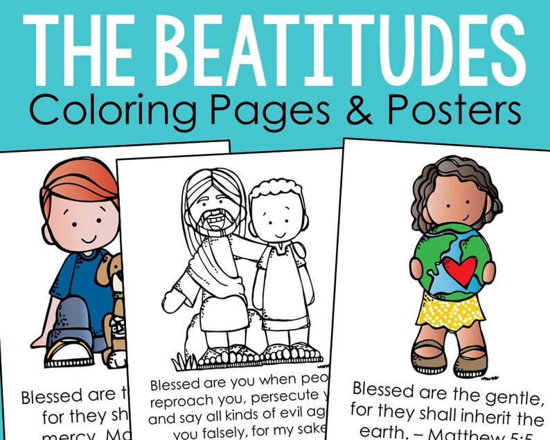 THE BEATITUDES Bible Story Activity Posters Christian - Etsy