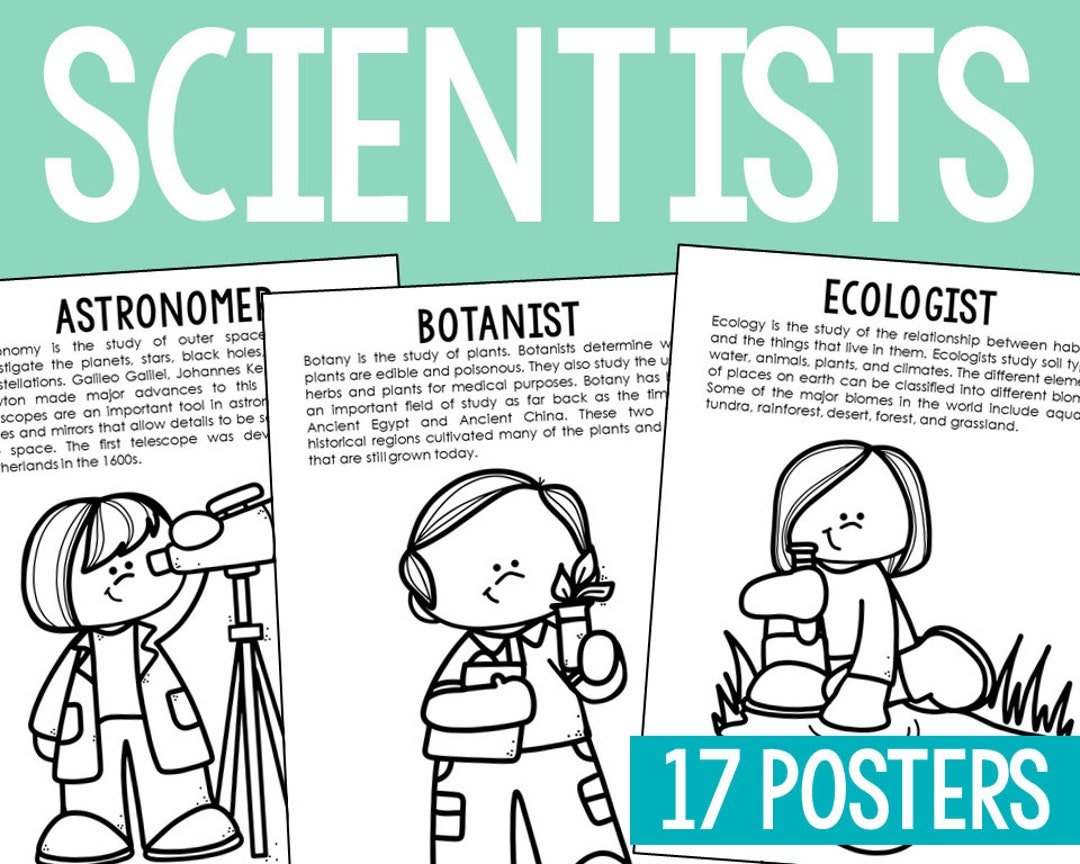 SCIENTISTS Unit Study Science Printables Elementary Life - Etsy