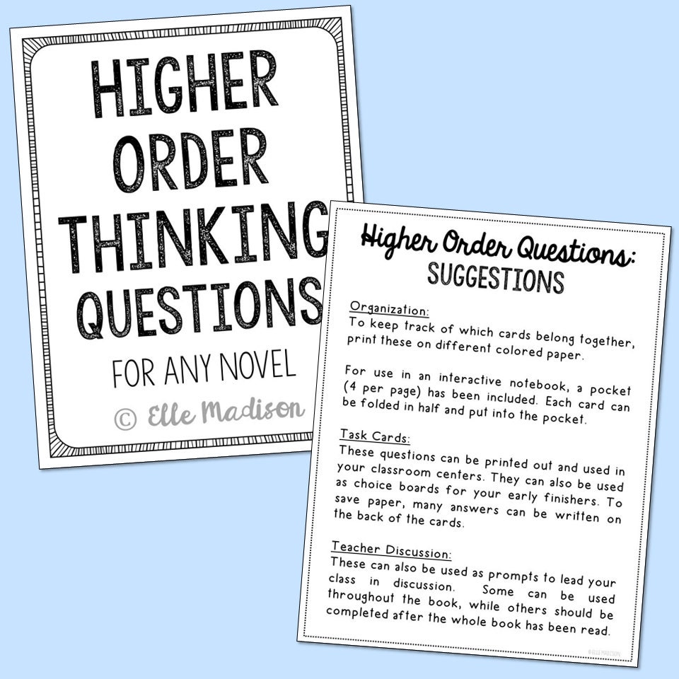 Higher Order Thinking Questions For Reading