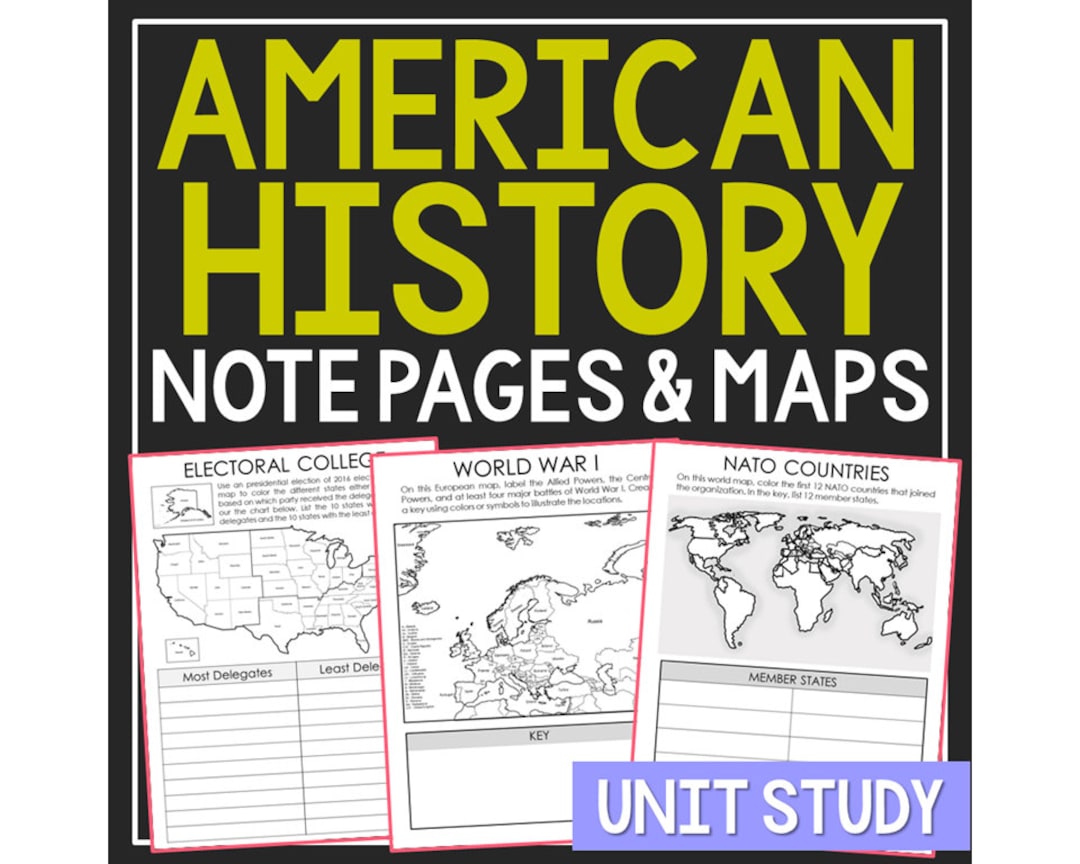 US AMERICAN HISTORY Worksheet and Maps Activity | Social Studies Unit ...