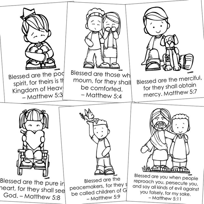 THE BEATITUDES Bible Story Activity Posters Christian - Etsy