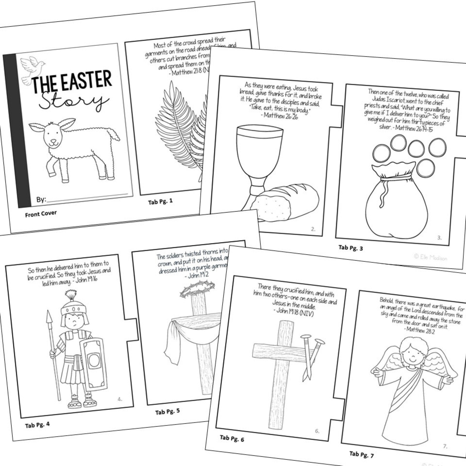 THE EASTER STORY Mini Book Craft Coloring Page Activity - Etsy