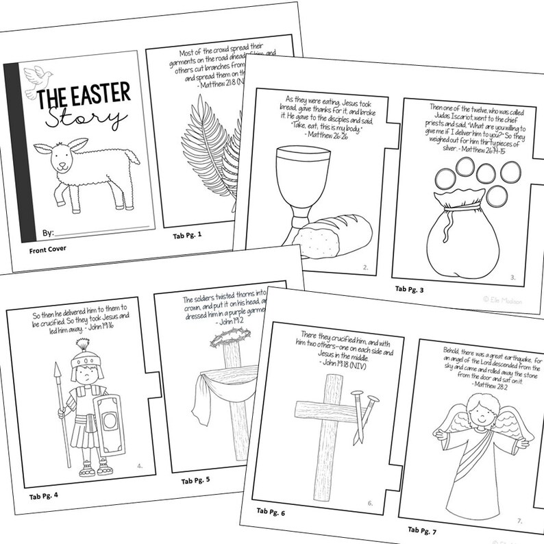 THE EASTER STORY Mini Book Craft Coloring Page Activity - Etsy