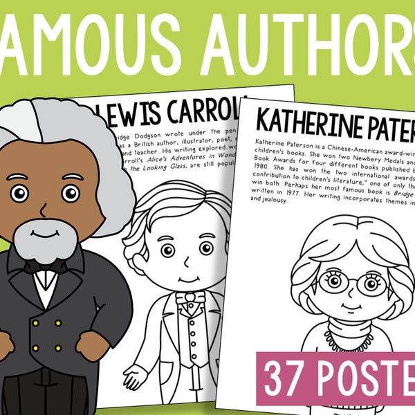 Famous Author Poster - Etsy UK