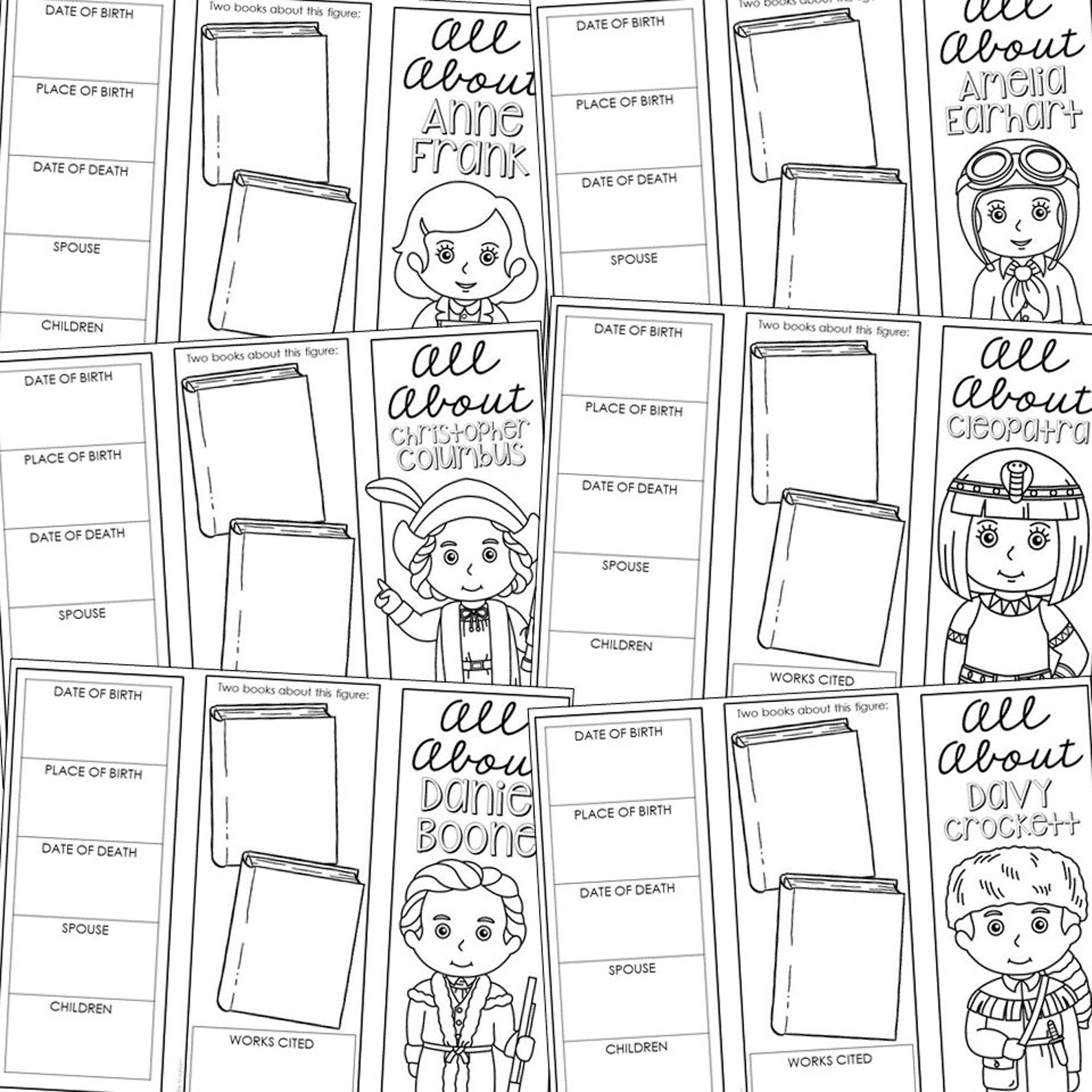 Historical Figures for Kids Brochure Templates | Homeschool Social ...