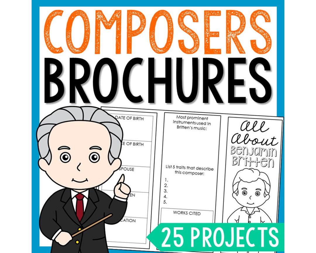 Music Composers for Kids Research Brochure Projects | Homeschool ...