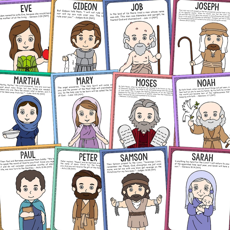 BIBLE FIGURES for Kids Coloring Pages and Posters Bulletin | Etsy