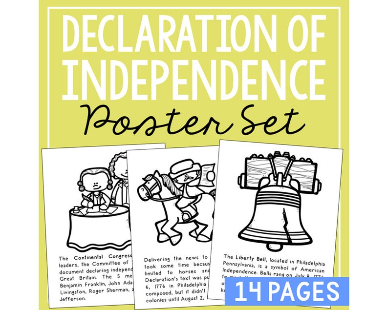 Declaration of Independence for Kids Poster Set | Homeschool Social ...