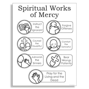 Spiritual Works of Mercy for Kids Coloring Page | Homeschool Catholic ...