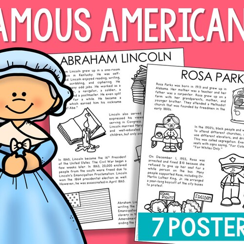 FAMOUS AMERICANS Social Studies Printables Homeschool - Etsy