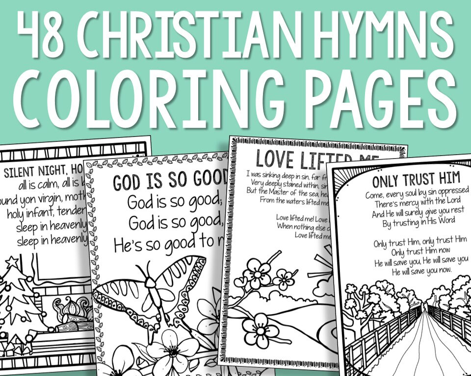 BIBLE HYMN MUSIC Coloring Pages Christian Lesson Activity | Etsy