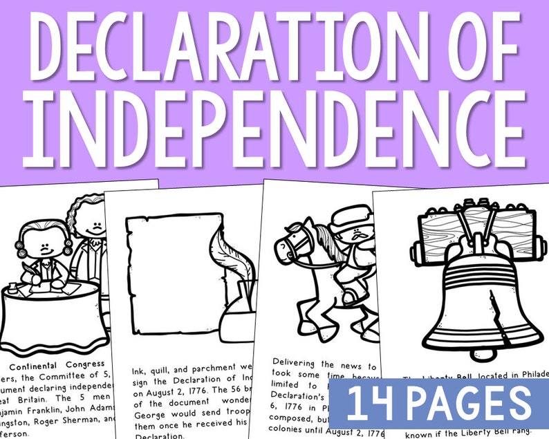 DECLARATION OF INDEPENDENCE Social Studies Printables - Etsy
