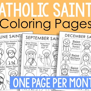 CATHOLIC SAINTS of the MONTH Coloring Pages All Saints Day - Etsy Canada