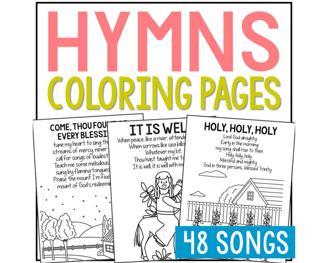 CHURCH HYMN MUSIC Coloring Pages Activity | Sunday School Church ...