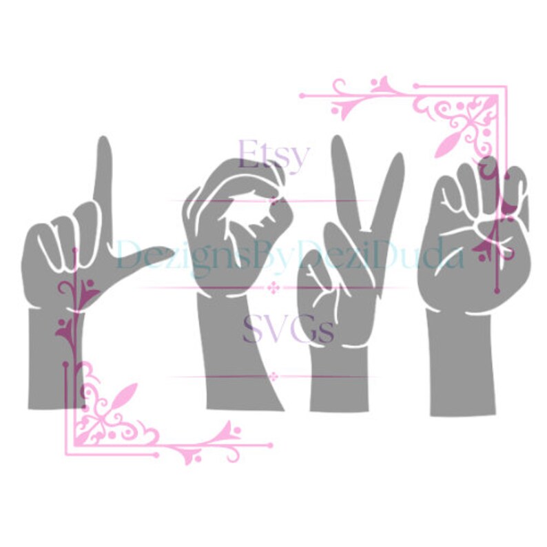 Sign Language Love PNG - Etsy