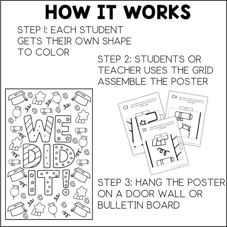 Graduation Poster We Did It! Collaborative Bulletin Board Craft for ...