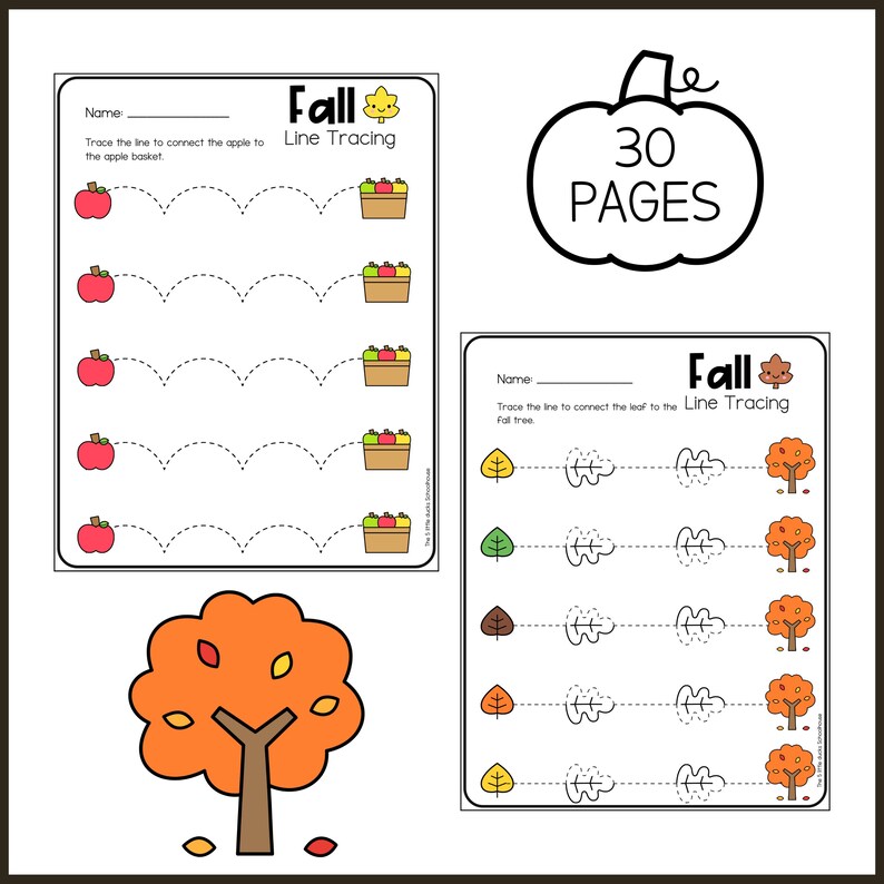 Fall Fine Motor Activity Pages for Kids | Seasonal Crafts & Learning ...