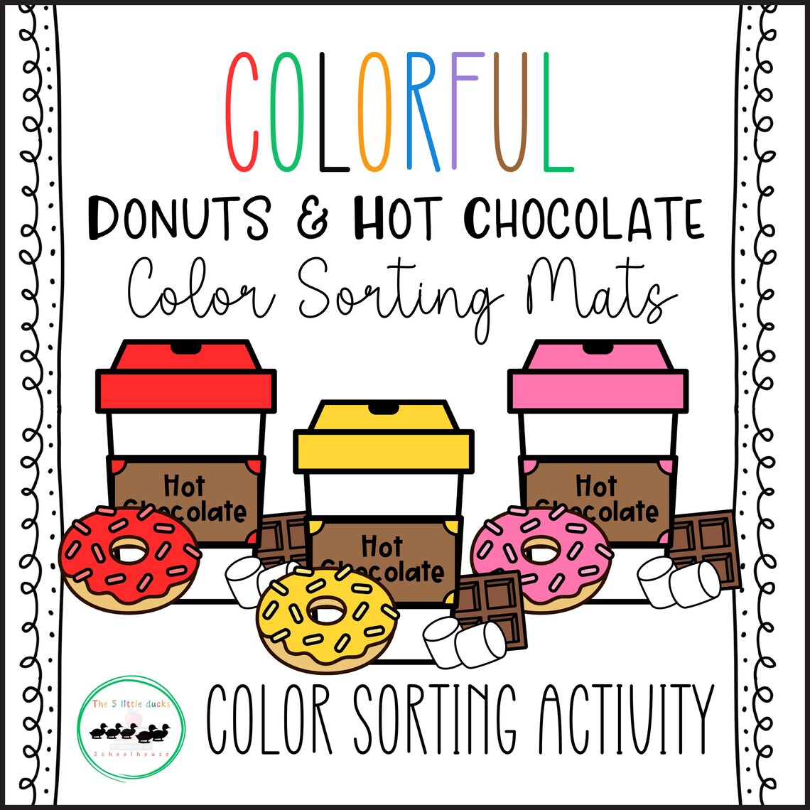 Color Sorting Activity - Colorful Donuts & Hot Chocolate Learning ...