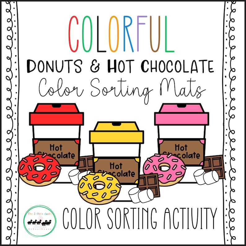 Color Sorting Activity - Colorful Donuts & Hot Chocolate Learning ...