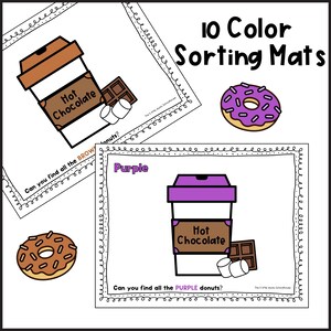 Color Sorting Activity - Colorful Donuts & Hot Chocolate Learning ...