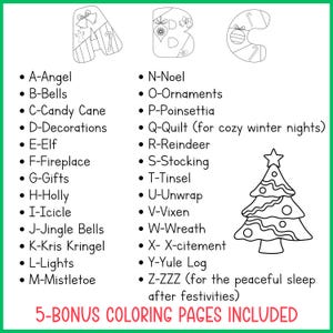 ABC Christmas Coloring Pages | Vocabulary | Fun Activities | Bonus ...