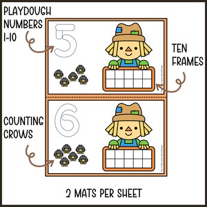 Fall Scarecrow Number Playdough Mats 1-10: Kids Learning Activity ...
