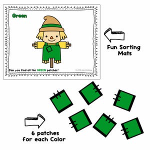 Fall Scarecrow Color Sorting Mats: Preschool Learning (digital Download ...