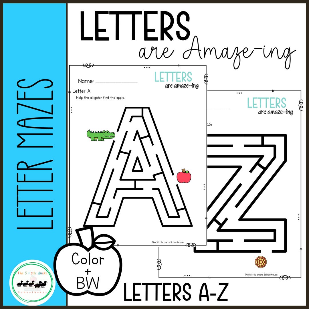 Beginning Sounds-alphabet Maze Activity | Educational Fun for Kids ...