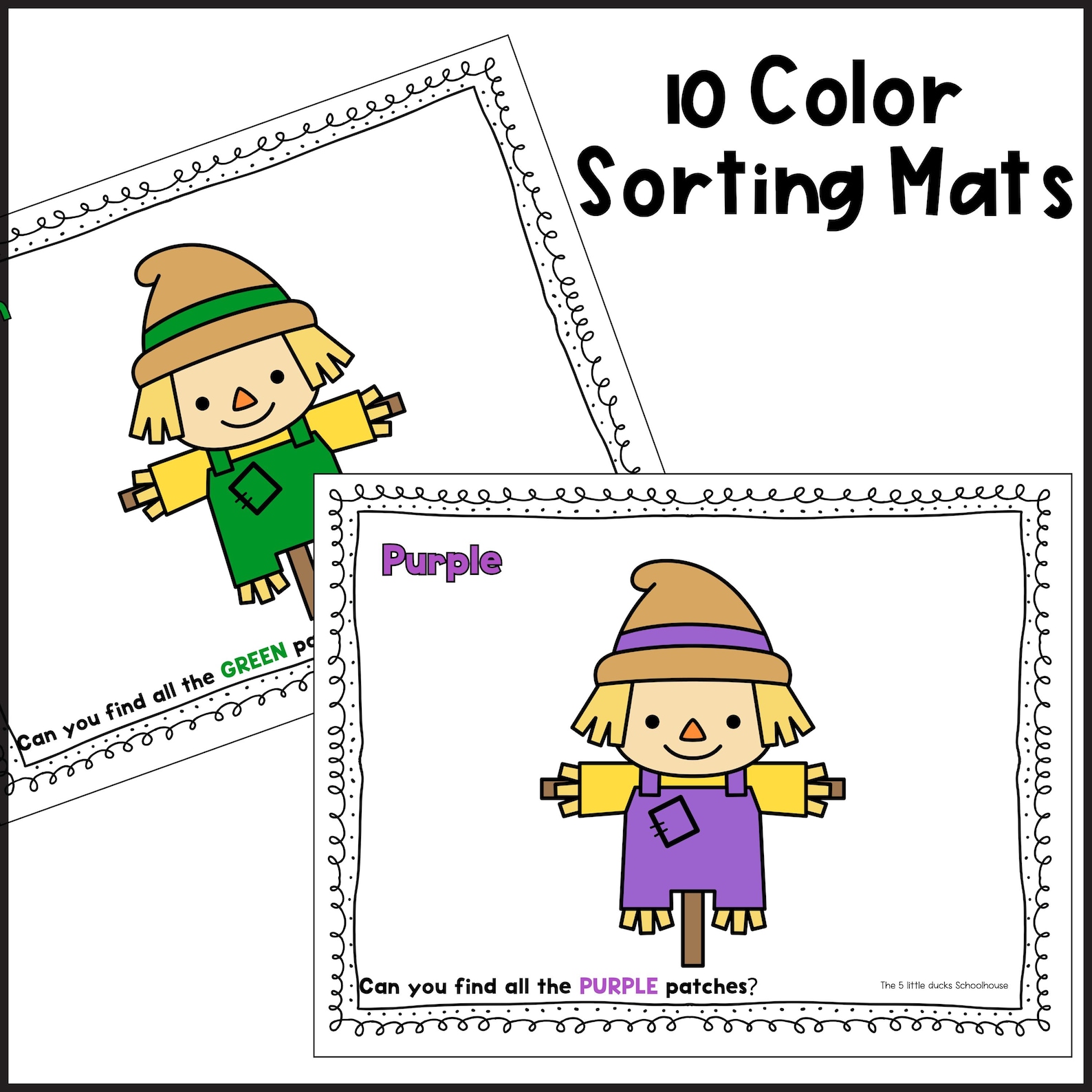 Fall Scarecrow Color Sorting Mats: Preschool Learning (digital Download ...